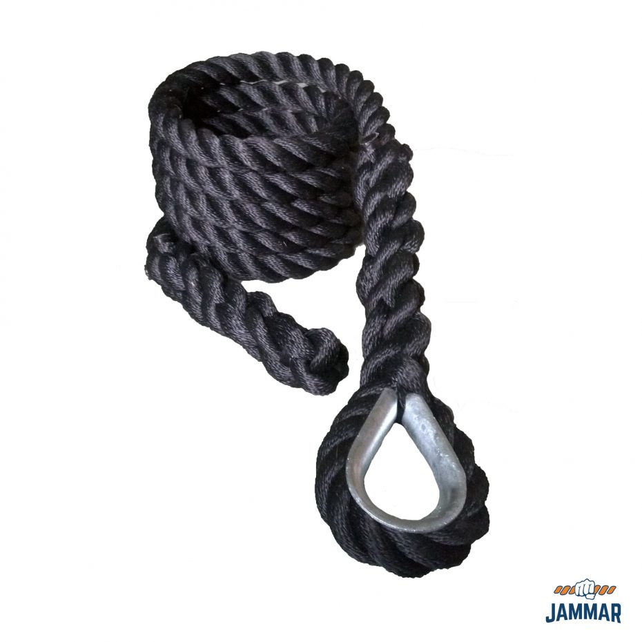 Metal Thimble Climbing Ropes | Black or Tan Poly Dacron | Jammar Nets
